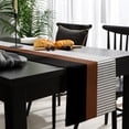 Black Brown Table Runner 70 Inches Long, Contemporary Striped Boho Art ...