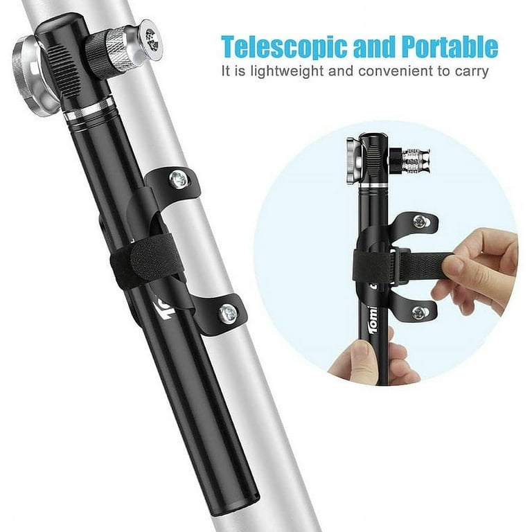 Tomight 300 PSI Bike Pump with Pressure Gauge Fit for Presta and Schrade Bike Gas Needle Included