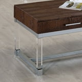 Jill 2-Drawer Faux Leather Coffee Table, Brown - Walmart.com