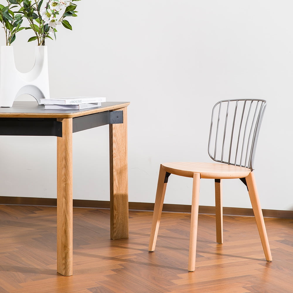 STARWAY Spindle-Back Dining Chair with Wood Seat and Leg, Metal ...