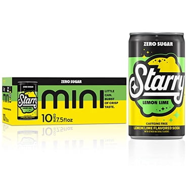 Starry Lemon Lime Soda Pop, 7.5 fl oz, 10 Pack Mini Cans - Walmart.com