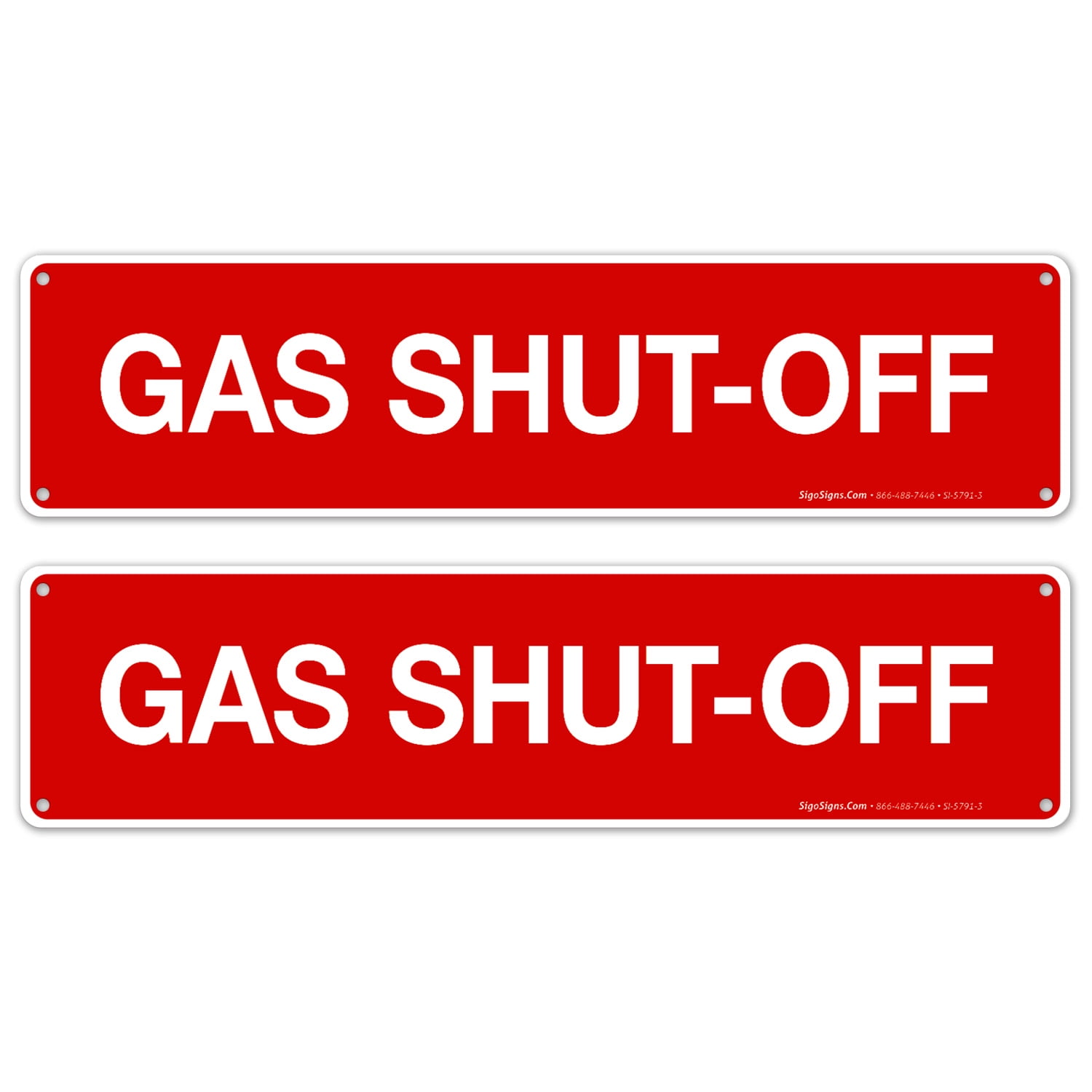 Gas Shut-Off Sign, Fire Safety Sign, - Walmart.com