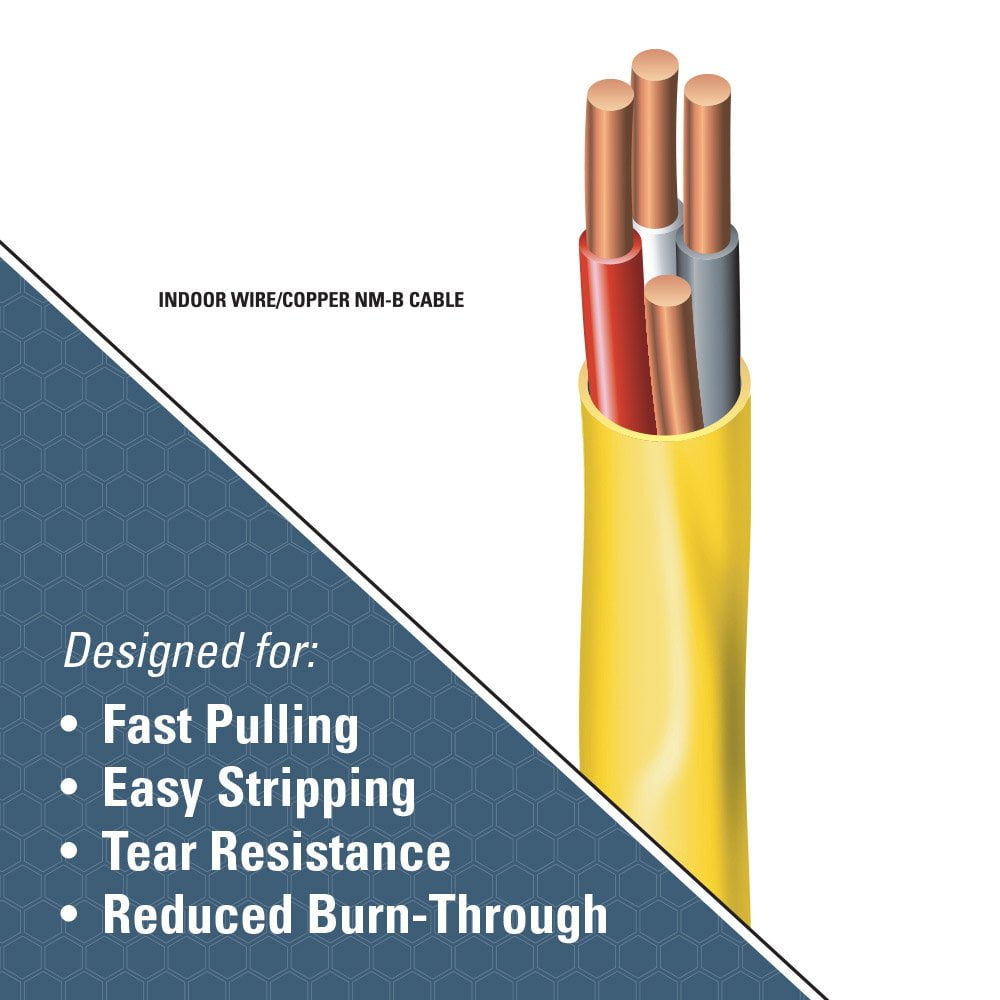 Southwire 63947622 12/3 50' Yellow with Ground Romex Brand SIMpull ...