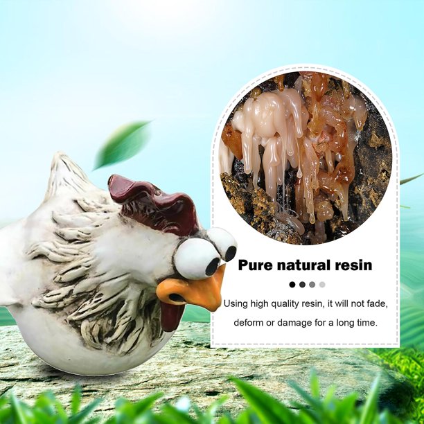 Funny Chicken Fence Decor Statues Garden Farm Yard Resin Craft Chicken ...