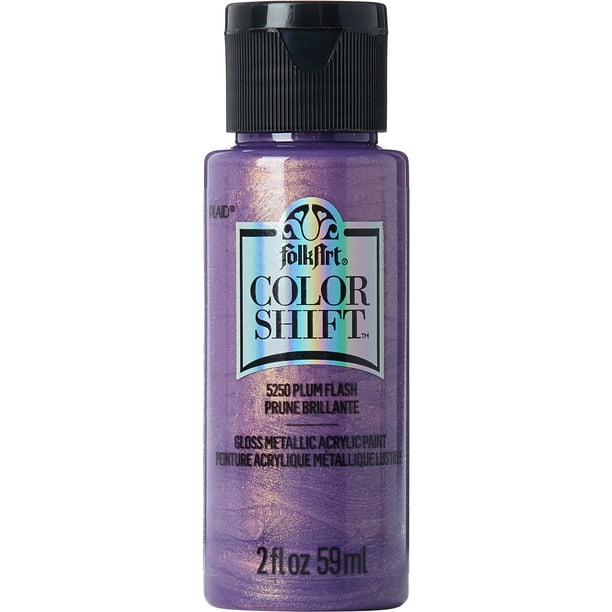 FolkArt Color Shift Acrylic Craft Paint, Gloss Finish, Plum Flash, 2 fl ...