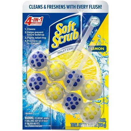 Soft Scrub 4-in-1 Rim Hanger Toilet Bowl Cleaner, Lemon, 2 Count ...