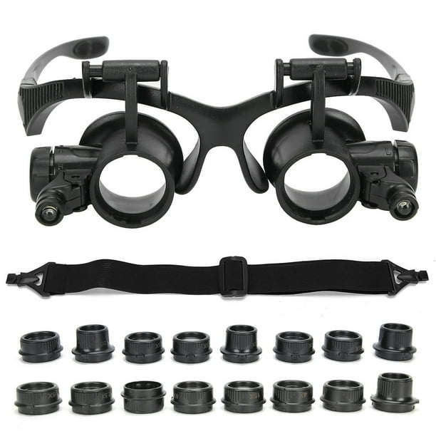 EIMELI 2.5X‑25X LED Headband Magnifier Head‑Mounted With 16pcs Lens For ...