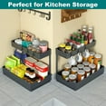 2 Tier Under Sink Organizers 2 Pack Sliding L Shape Cabinet Organizers