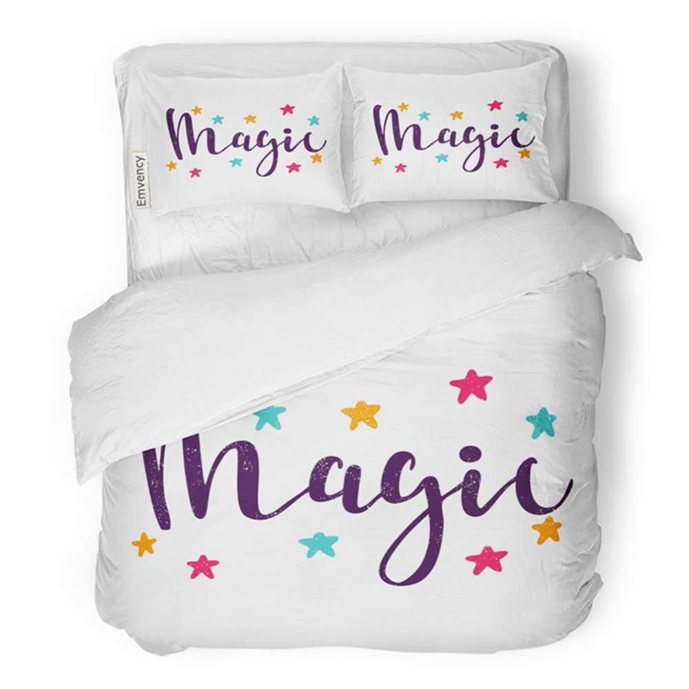 KXMDXA 3 Piece Bedding Set Magic Stars Bright Multi Colored Letters ...