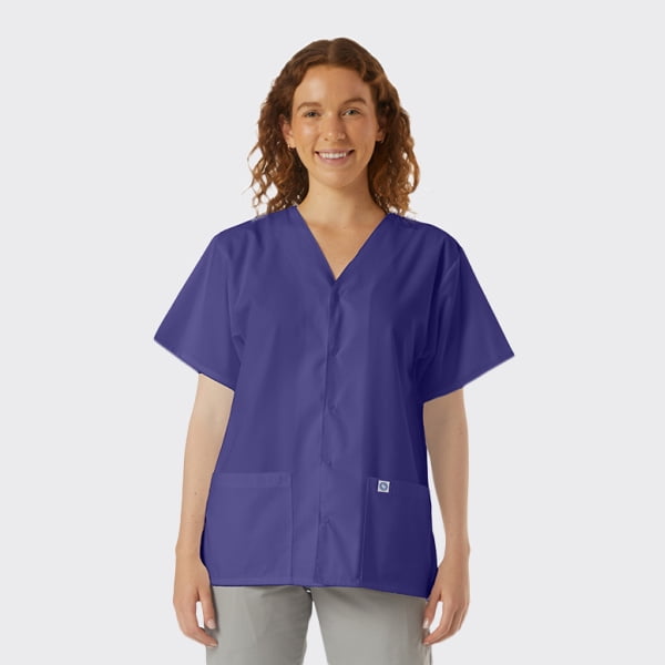 SPECTRUM UNIFORMS Scrub Tops Tunic Tops with Snap Front Women V-Neck ...