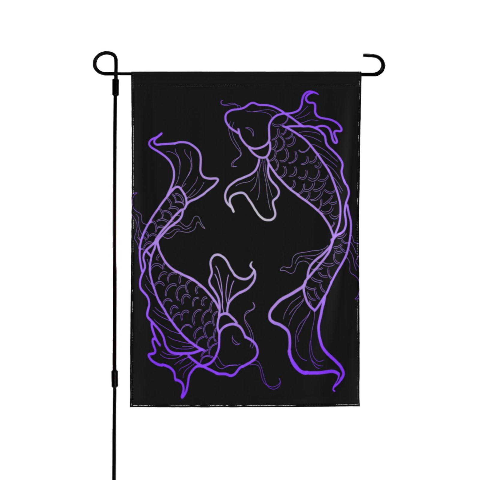 ZNDUO Colorful Koi Pattern Garden Flag, 28"x40" Double Sided Polyester ...