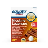 Equate Nicotine Polacrilex Lozenge, 4 mg, Cinnamon Flavor, 108 Count ...