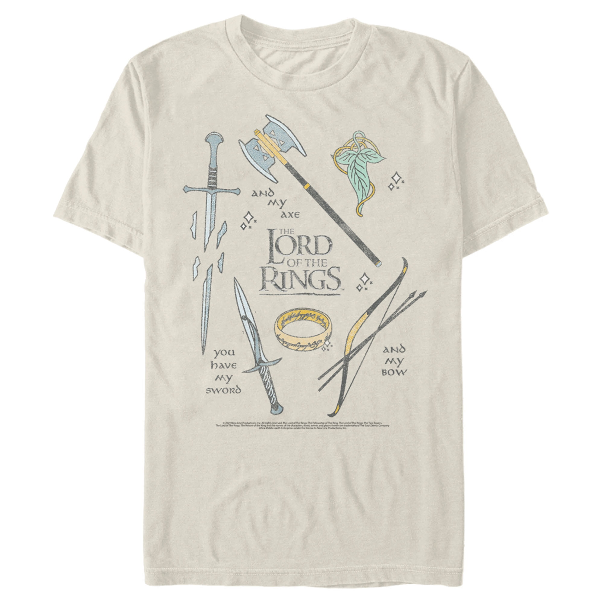 Men's The Lord of the Rings Fellowship of the Ring You Have My Sword ...