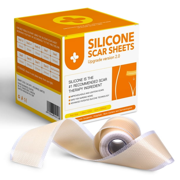 Silicone Scar Sheets (1.6” X 120”), Medical Silicone Scar Tape Roll ...