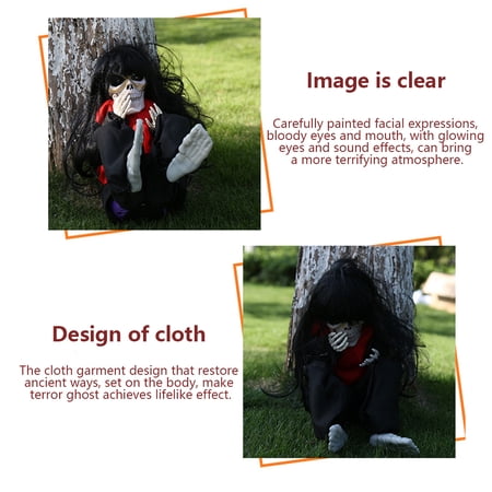 Halloween Ghost Scary Figure Prop with Glowing Figure Decor Eye Hair ...