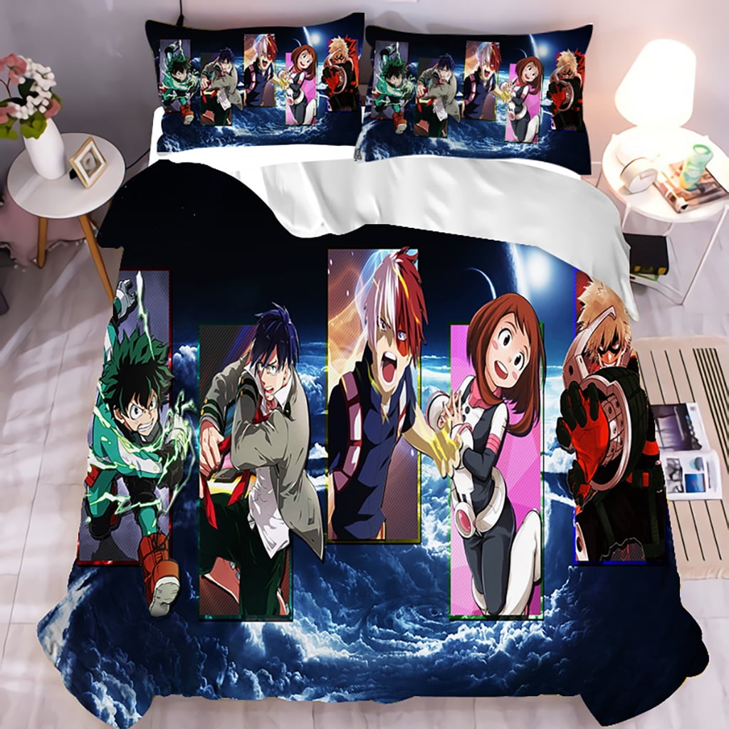 New Cool My Hero Academia Bedding Bed Set Deku Bakugou Todoroki Toga ...