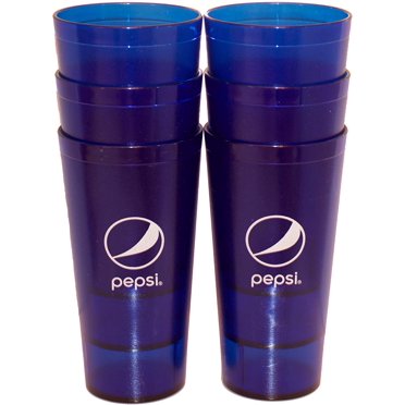 Classic Pepsi Script Logo Royal Blue Plastic Tumblers Set of 4 - 16oz ...