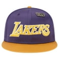 Men's-New Era Purple/Gold Los Angeles Lakers Throwback Satin Vintage ...