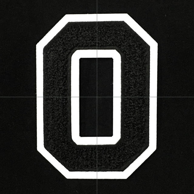 Chenille Stitch Varsity Iron-On Patch by pc, 4-1/2", Black/White, TR ...