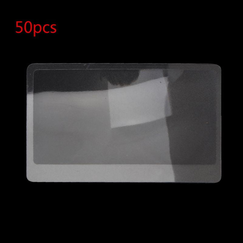 CANKER 50Pcs 3X Credit Card Magnifier Wallet Pocket Magnifying Fresnel ...