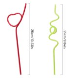 "Xinlie Reusable Curly Drinking Straws 50Pcs, Colorful Fun Loop Straws ...