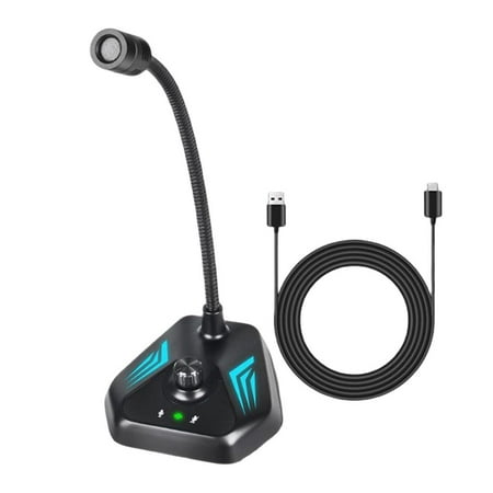 USB Computer Laptop Mic Gaming Mic with 3.5mm Jack Plug and Play PC ...