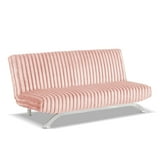 Furniture of America Chrisle Convertible Chenille Futon Sofa Bed, Pink ...