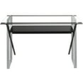 Colorado Modern Metal and Glass Office Desk with Storage Shelf in ...