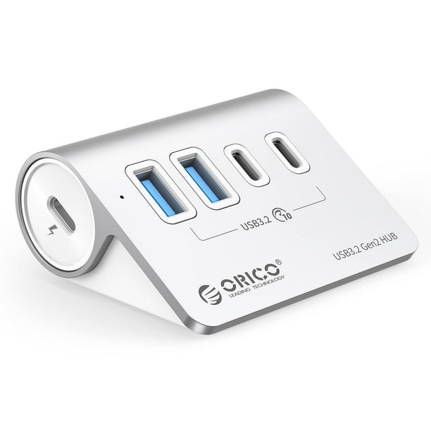 Hub USB ORICO de 4 puertos USB 3.2 Gen 2 de 10 Gbps con 2 USB-A + 2 USB-C | Bodega Aurrera en línea