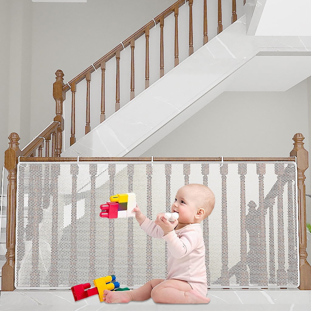 HeroNeo Banister Guard White Mesh Baby Safety Stairs Thicken Rail Net ...