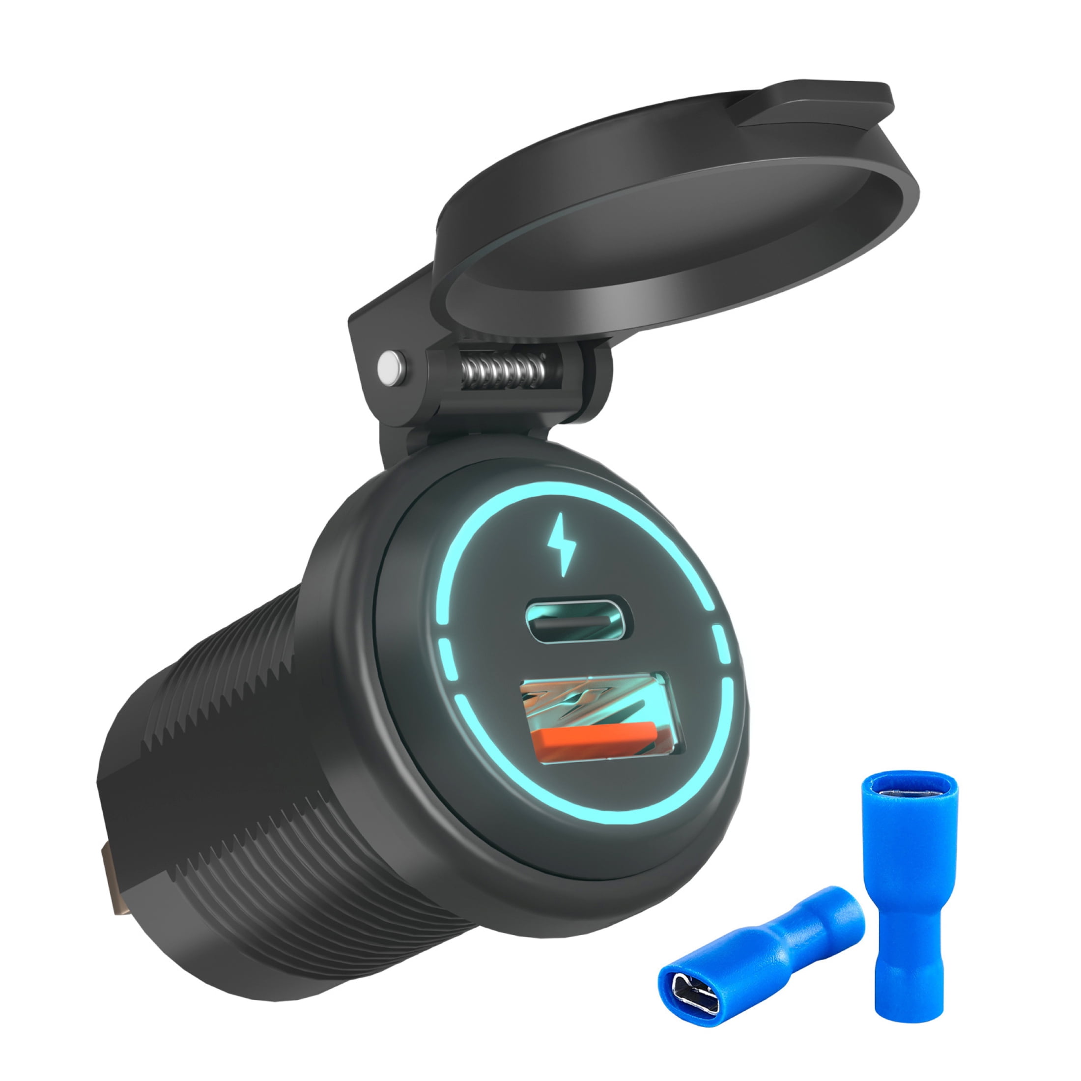 MoreChioce Dual USB Port Car Charger USB Type-C Car Charging Socket ...