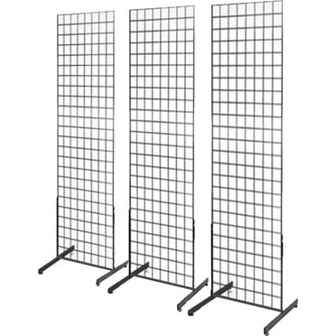 Only Hangers White 4-Way Wire Grid Tower with Base and Casters - 2' x 6 ...