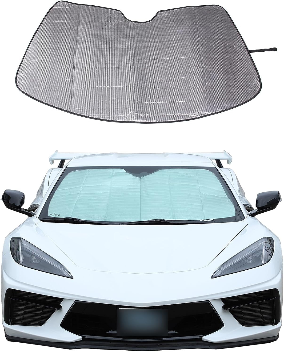 TINKI Windshield Sunshade Fit for Chevrolet Corvette C8 2020-2023 ...