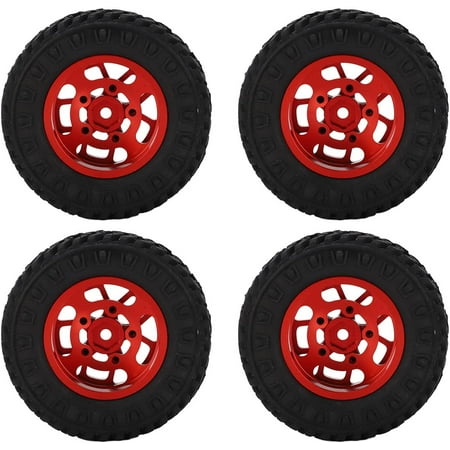 4Pcs RC Car Tires 55mm RC Rubber Tires Aluminum Alloy Wheel Rim Set ...