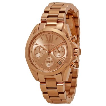 Michael Kors Women's Parker Crystal Pave Logo Rose Gold Watch MK6176 ...