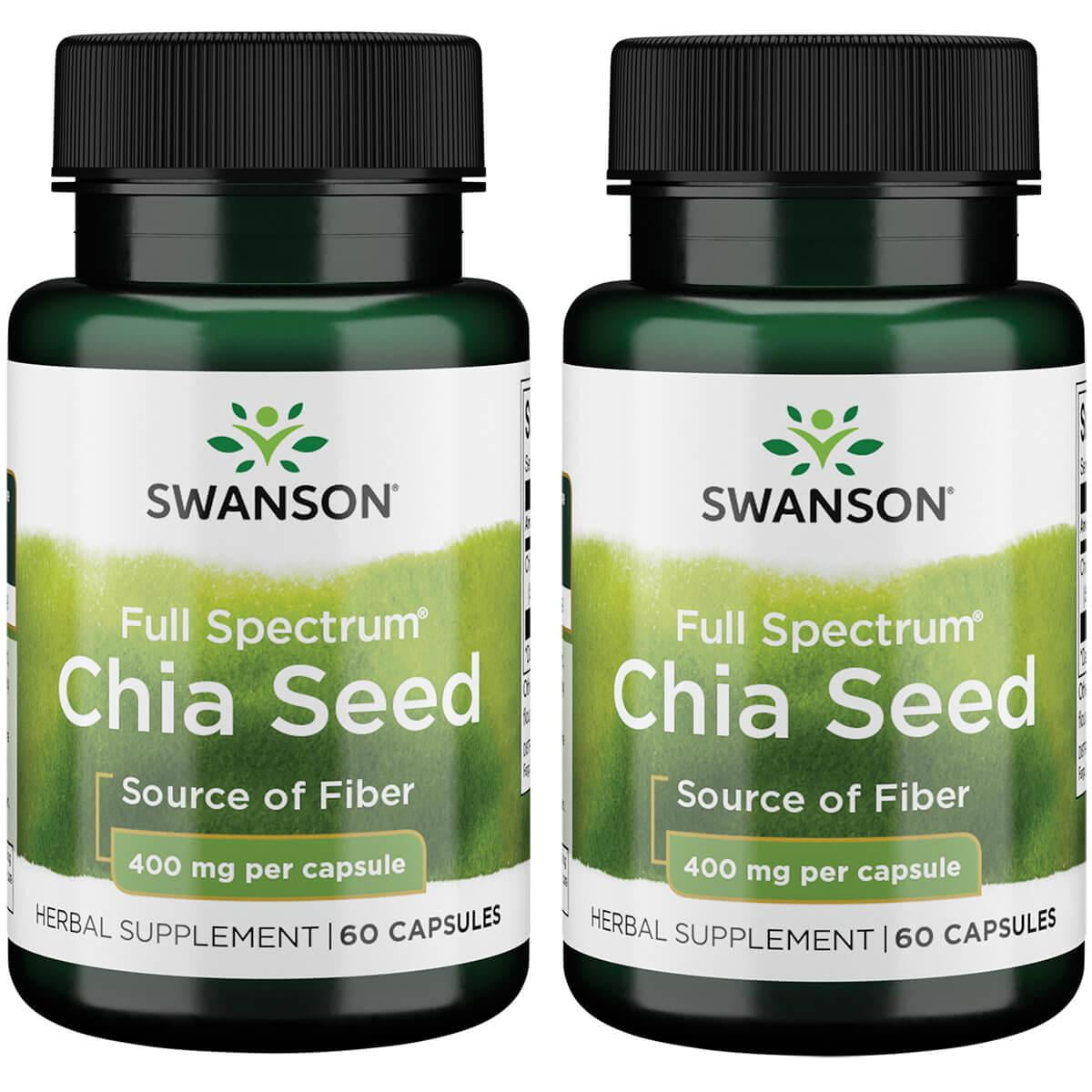 Swanson Full Spectrum Chia Seed 400 mg 60 Caps 2 Pack - Walmart.com