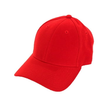 Solid Curved Brim Fitted Baseball Cap - Walmart.com