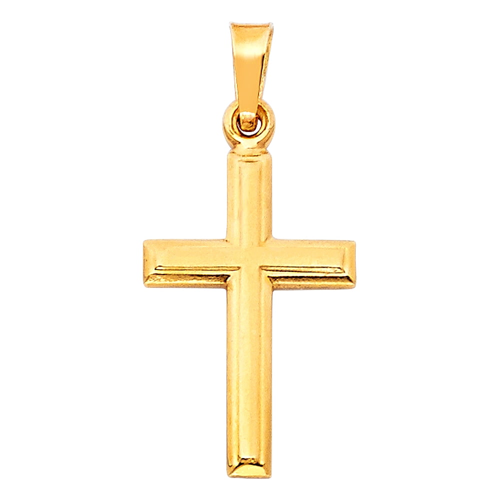 Solid 14k Yellow Gold Latin Christian Crucifix Cross Pendant 28mm X ...