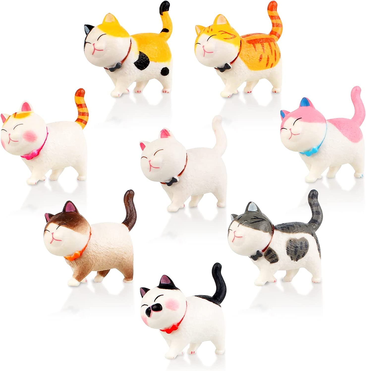 8 pcs Realistic Cat Figurines Toy Set, Educational Kitty Figures Toy ...