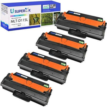SuperInk 4 Pack MLT-D115L MLT-D115S High Yield Black Toner Cartridge Compatible for Samsung ...