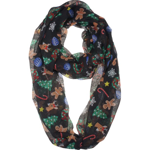 Soft Lightweight Sheer Fall Winter Christmas Infinity Scarf for Women ...