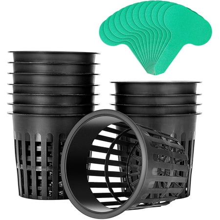 MSYMY 12 Pack 4 Inch Net Pots Heavy Duty Net Cups with 12 Pcs Plant ...