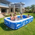 Inflatable Pool, 120" X 67" X 22" Family Swimming Pool, Oversized ...