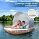 Costway Floating Island Inflatable Swimming Pool Float Lounge Raft with ...