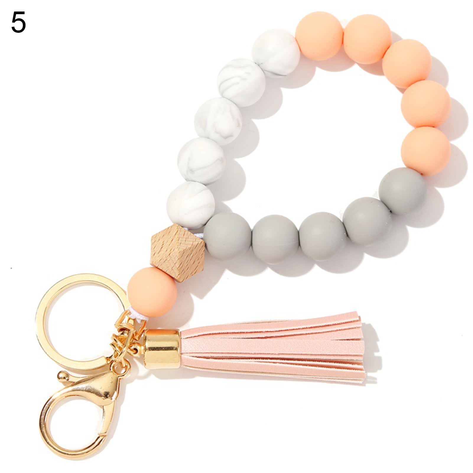 Grandest Birch Bracelet Keyring Decorative Stretchy Beaded Portable ...