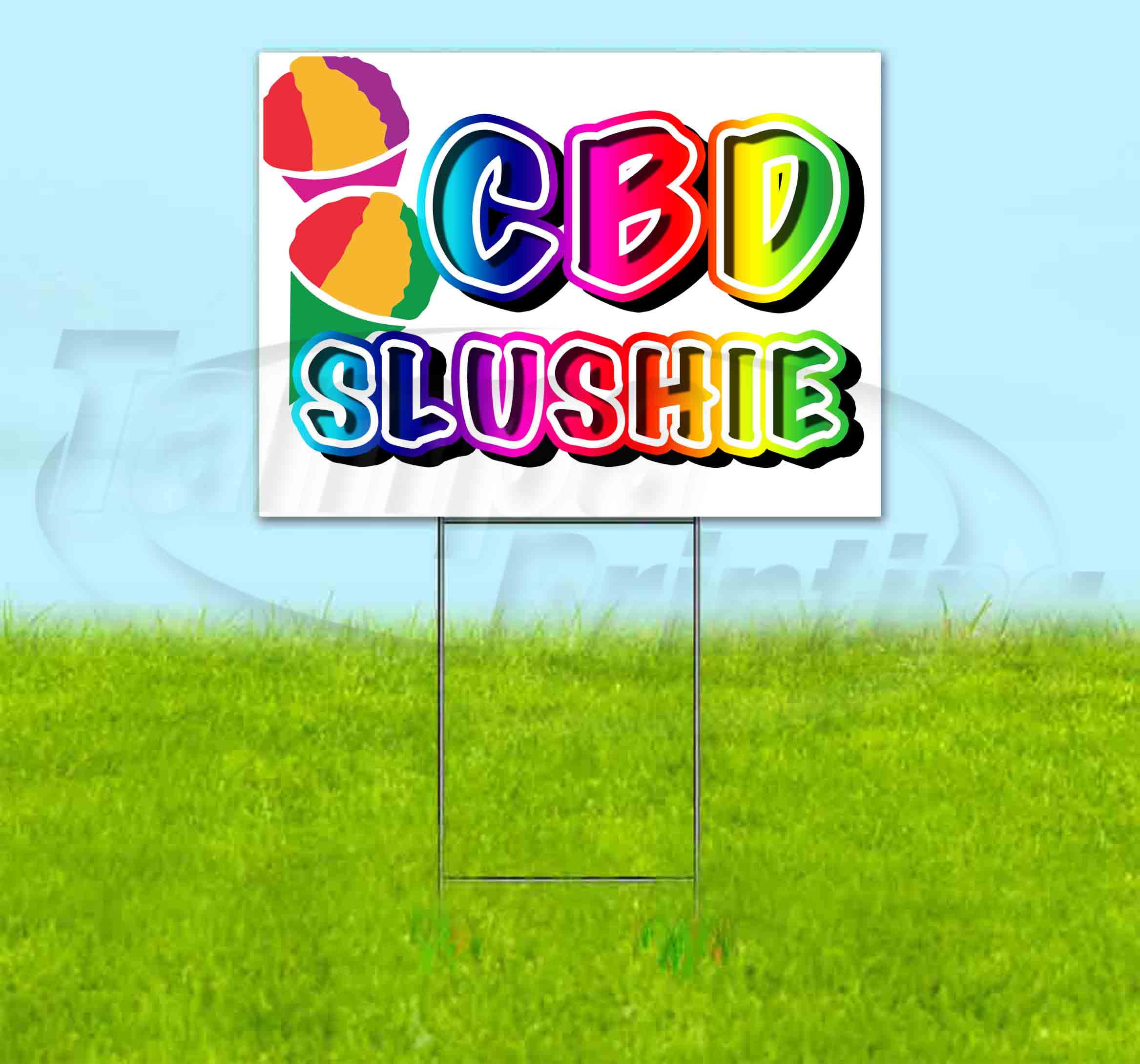 Rainbow V2 Cbd Slushie V2 (18" X 24") Yard Sign, Includes Metal Step ...