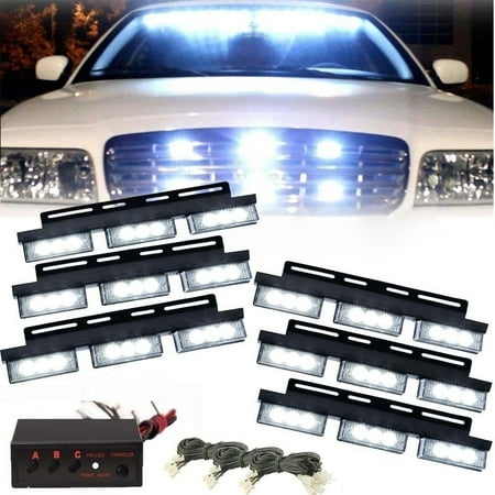 6X 54 LED White Car Emergency Light Strobe Bulb Truck Flash Warning ...