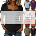 Annhoo Womens Comfy Linen Shirts Square Notch Neck Button Front Short ...