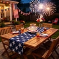 4th of July Patriotic Table Runner, Star Pattern Polyester Table Linen ...