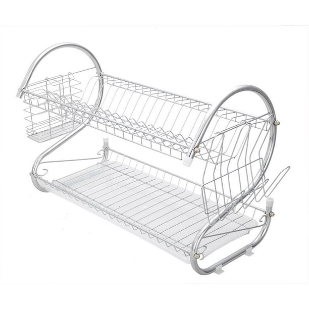 Winado 22" Double Tier Dish Drying Rack with Drainboard for Kitchen ...